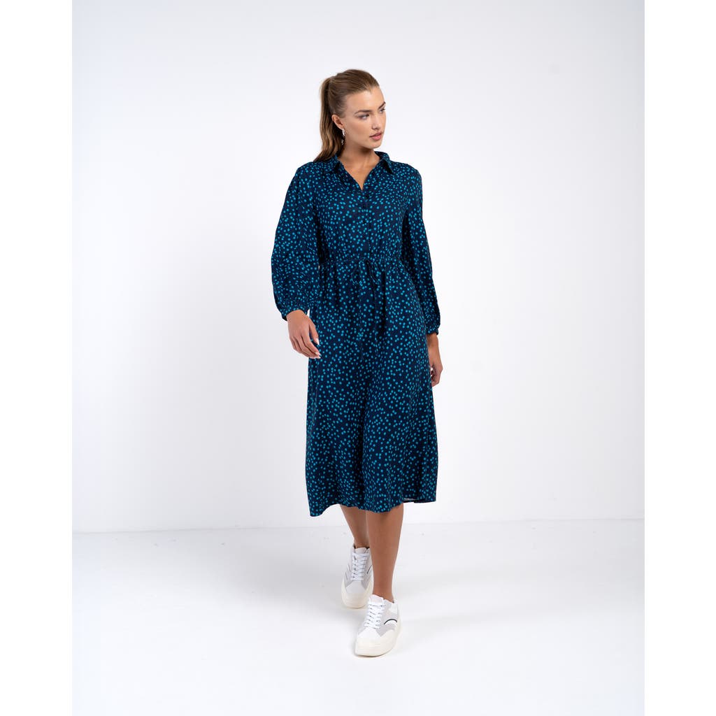 KETTLEWELL Kettlewell Delilah Polka Dot Viscose Midi Shirt Dress